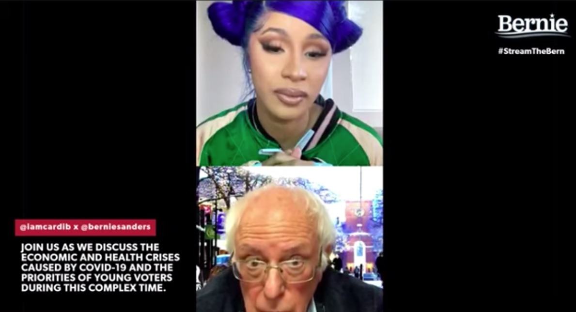 Watch Cardi B Interview Bernie Sanders About Coronavirus - Live Music Blog